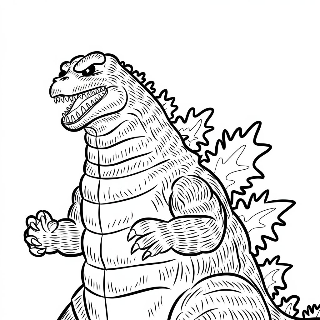 ゴジラ 塗り絵 PDF