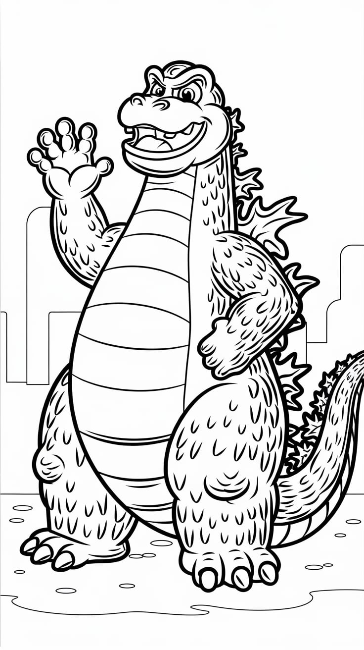 ゴジラ 塗り絵 PDF